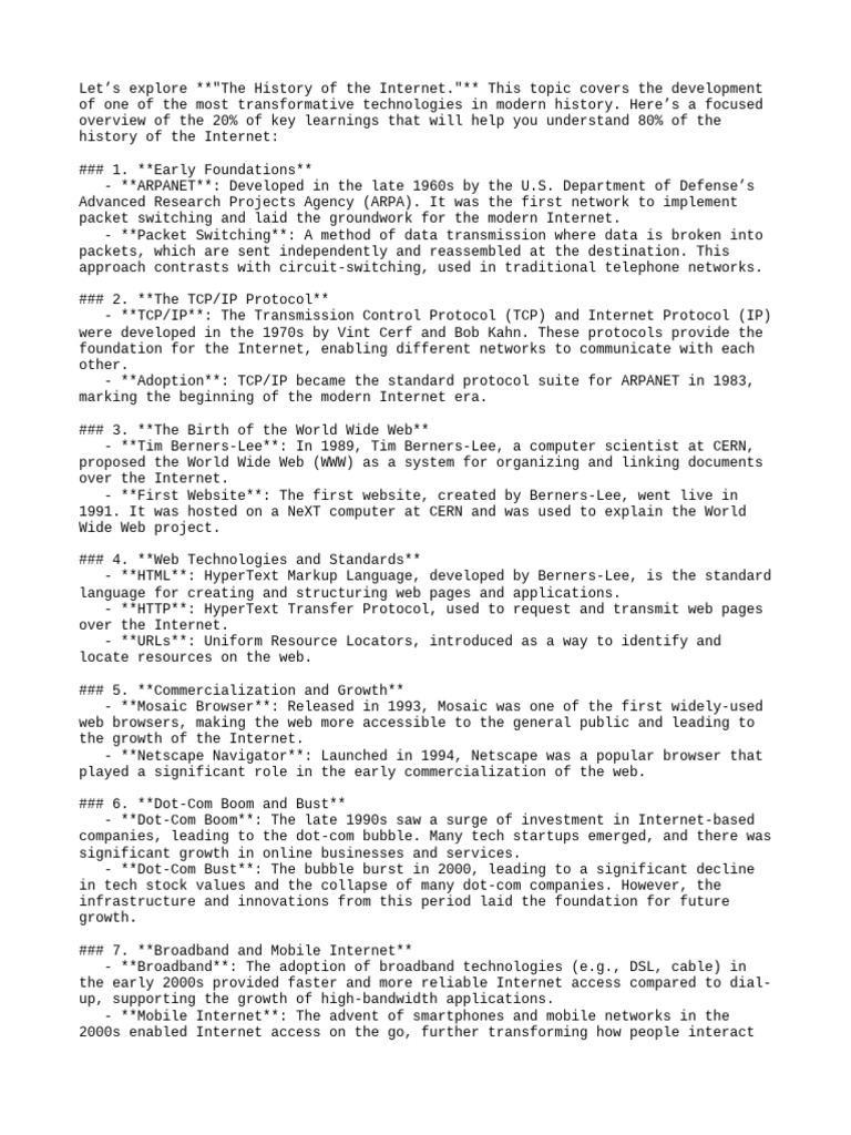 The History of The Internet | PDF