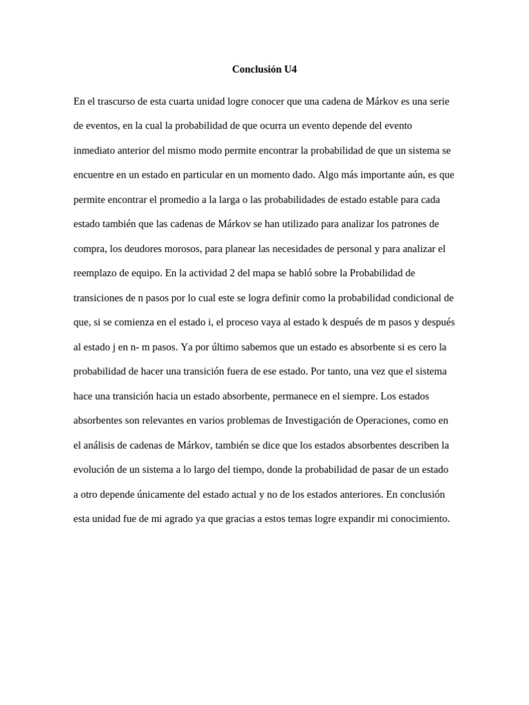 Conclusión U4 | PDF