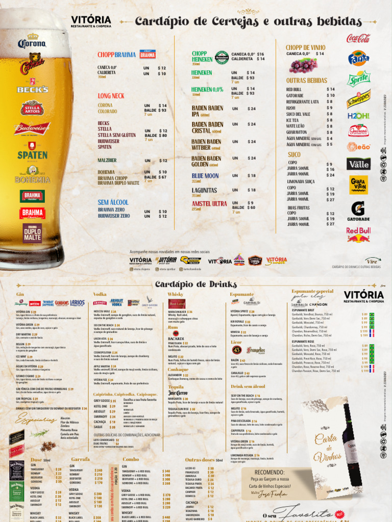 Cardápio Vitória Bebidas | PDF