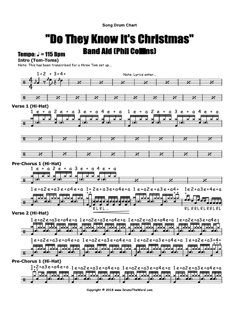 Do They Know Its Christmas Drum | PDF