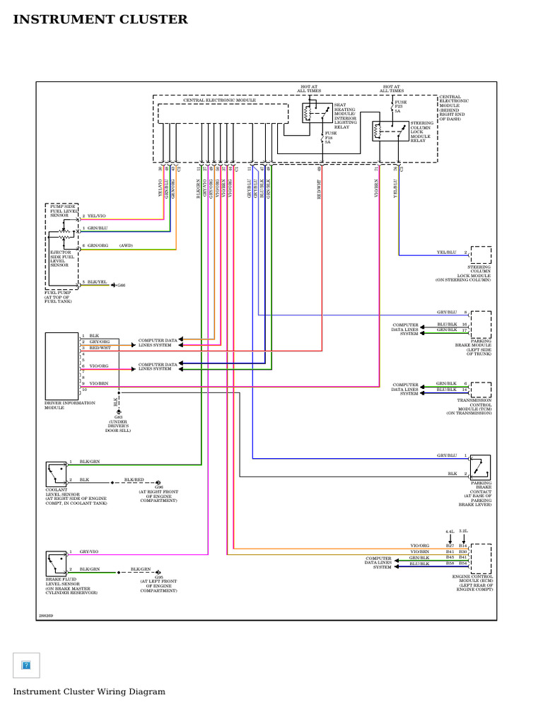 INSTRUMENT CLUSTER - Volvo S80 2009 - SYSTEM WIRING DIAGRAMS | PDF