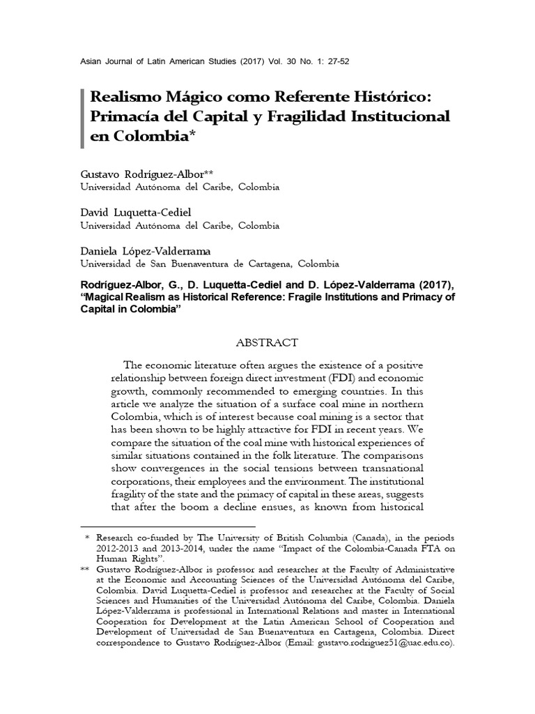 Realismo Mágico Como Referente Histórico: Primacía Del Capital | PDF ...