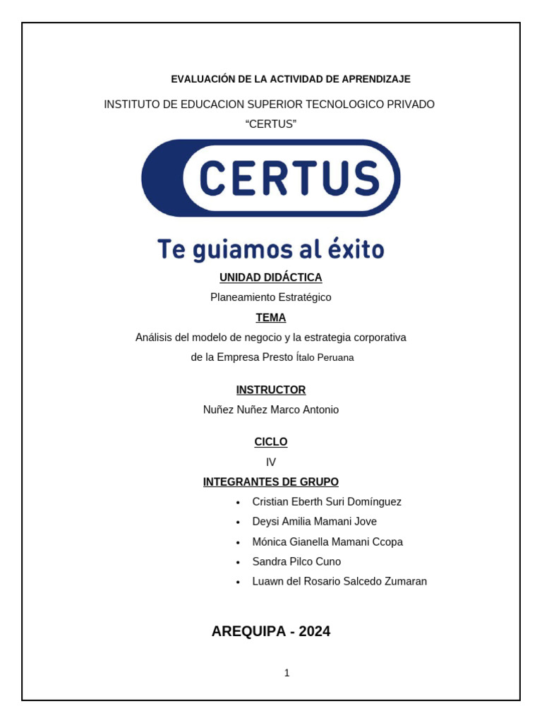 Planeamiento Estratgico AA1 | PDF