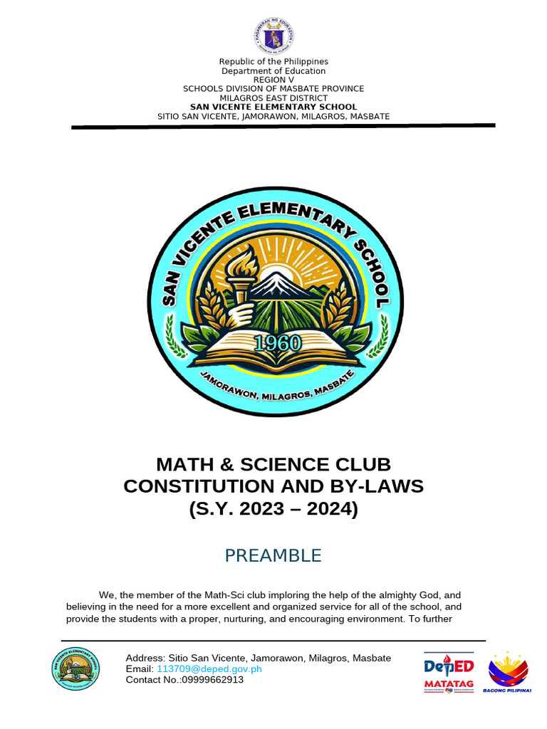 FINAL MATH - SCIE CONSTITUTION AND BY LAWS | PDF