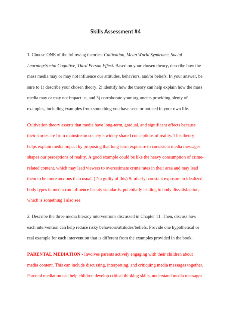 Skills Assessment #4 | PDF