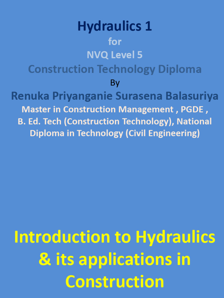 1.Hydraulics -introduction | PDF