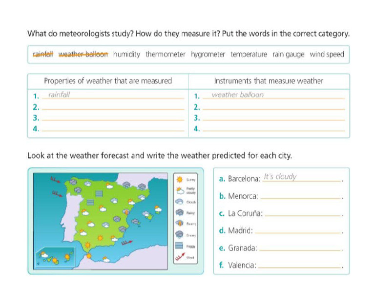 Weather Exercises | PDF