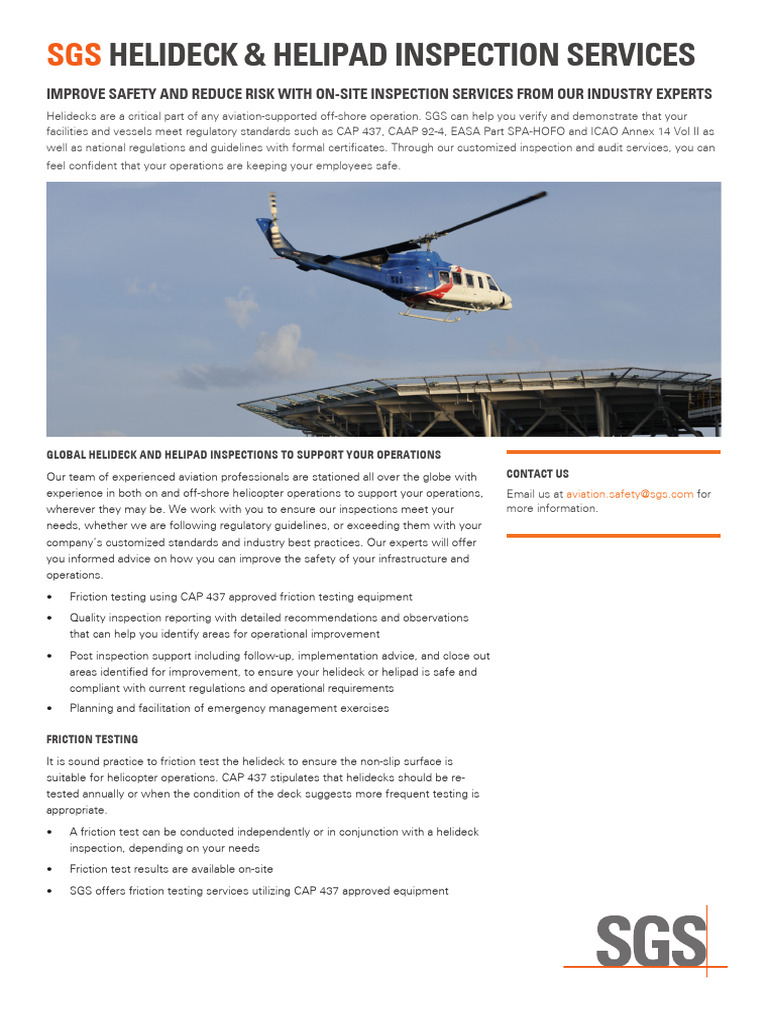 SGS TRP Helideck Inspections A4 EN 18 1 | PDF