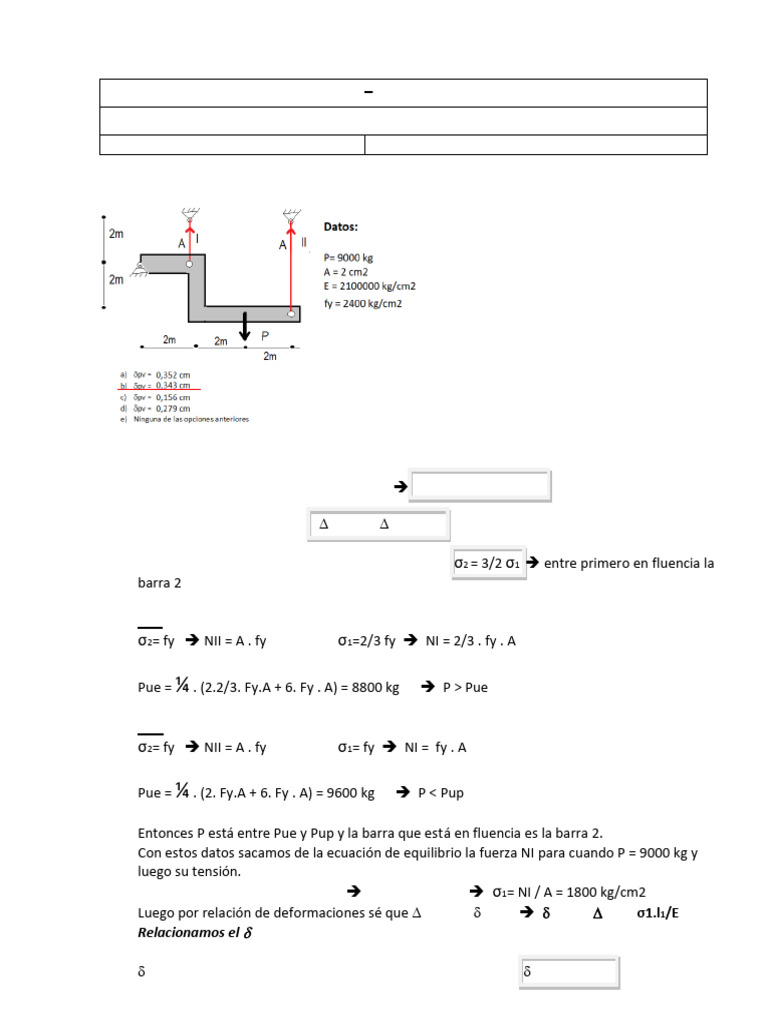 Explicación Ejercicio TP #4 Esfuerzo Axil, Ley de Hooke y Deformaciones Ing. Zangara | PDF