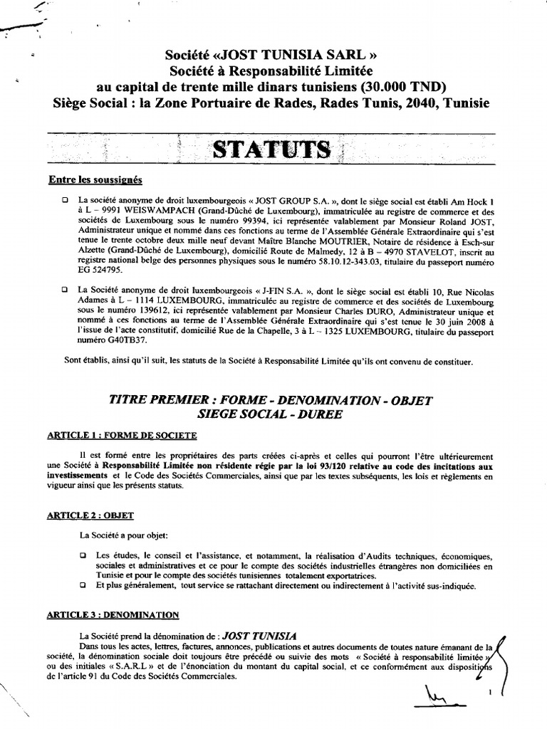 Statut Jost | PDF