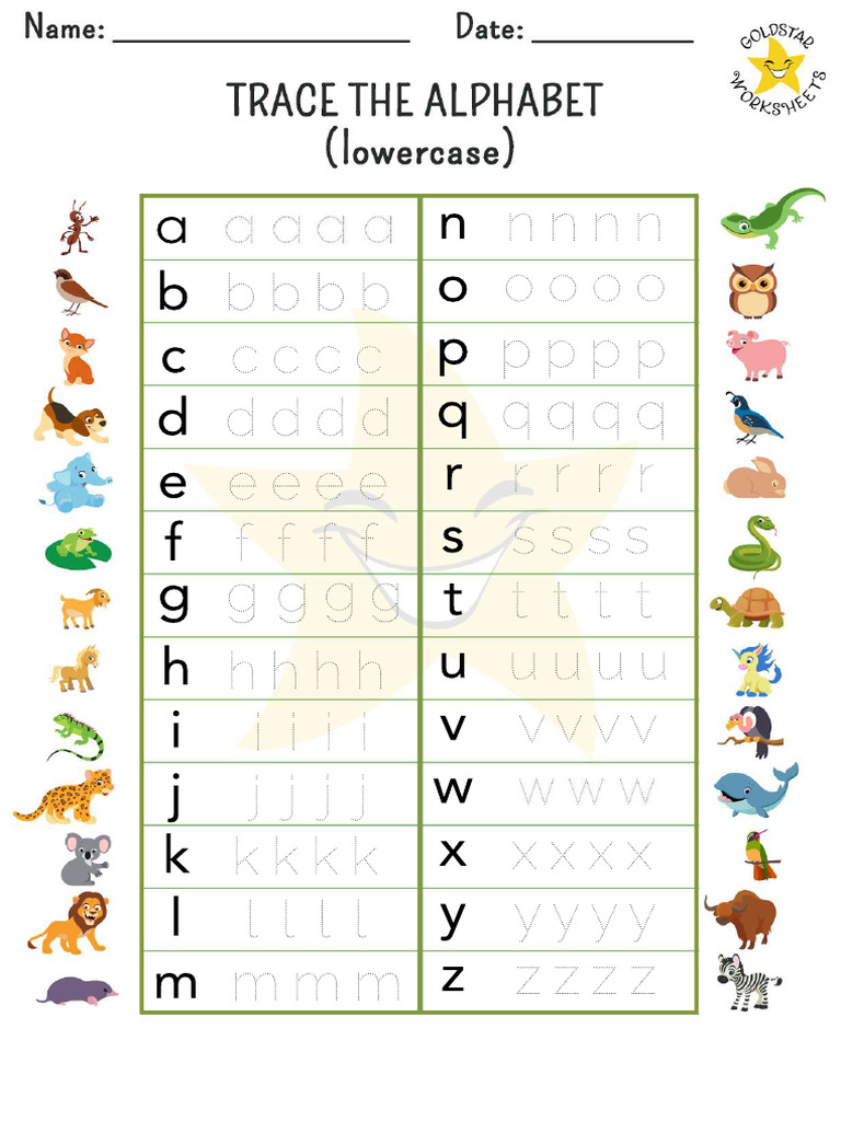 A-Z On One Page Lowercase Letters | PDF