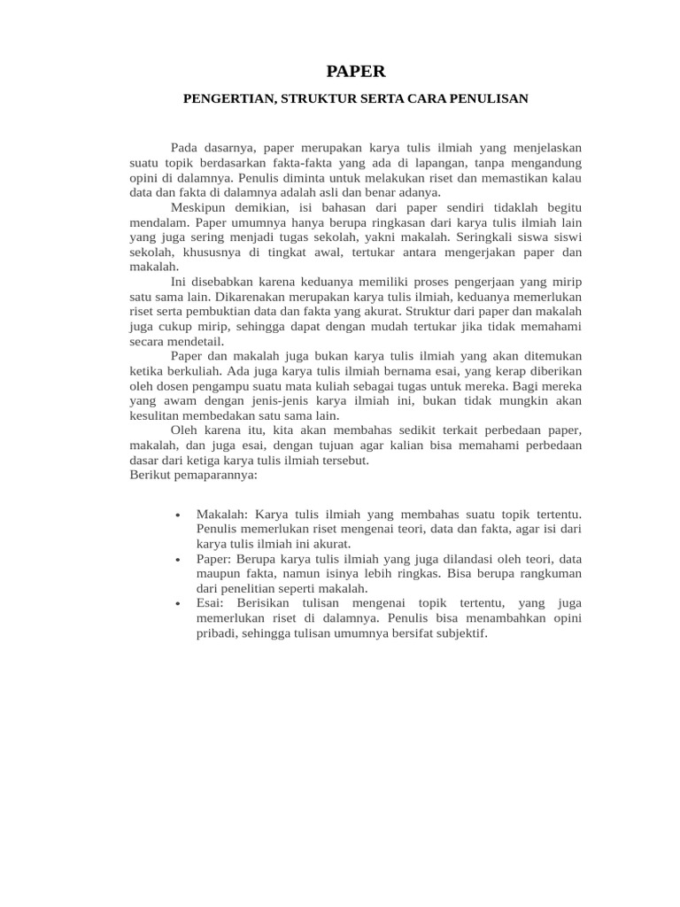 PAPER pengertian struktur dan cara menulis | PDF