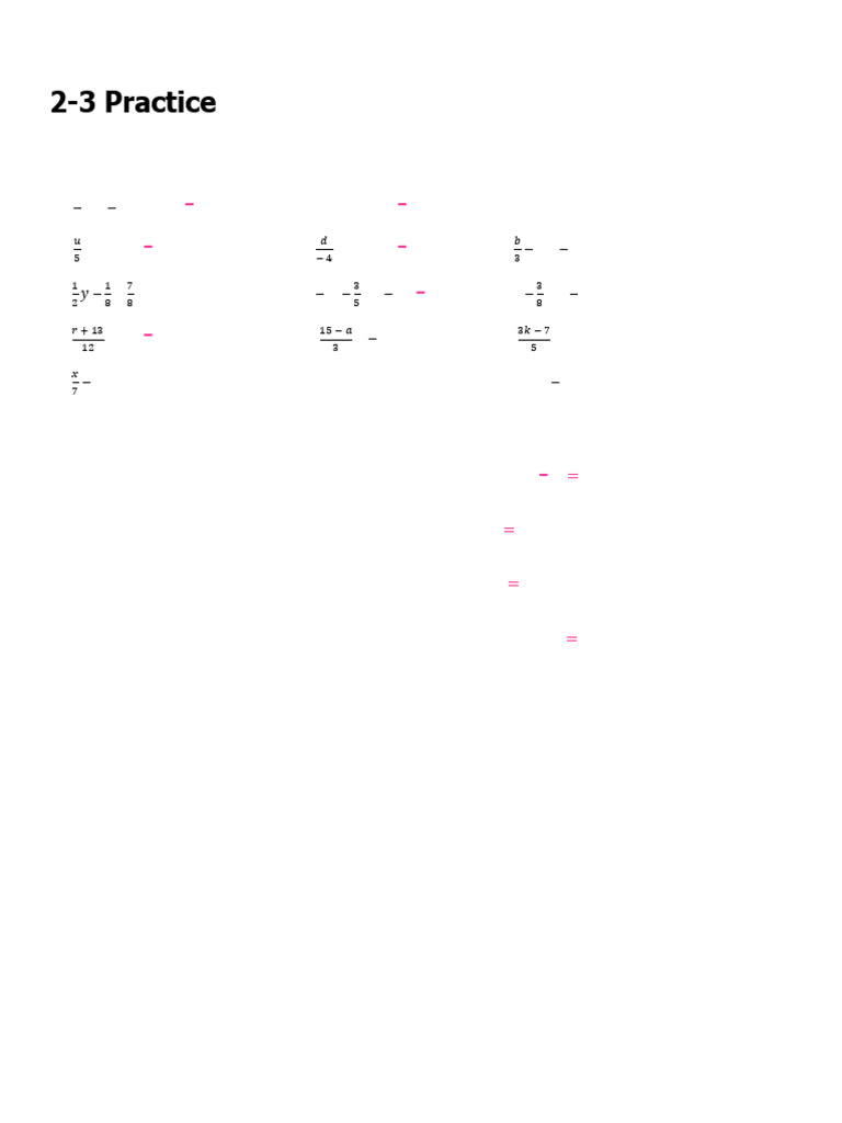 2-3 Practice Worksheet Answer Key | PDF