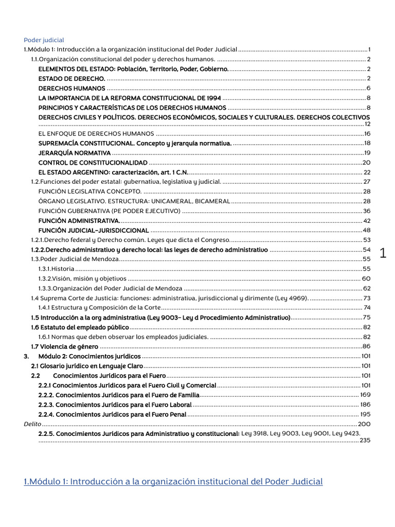 Poder Judicial Módulo I | PDF
