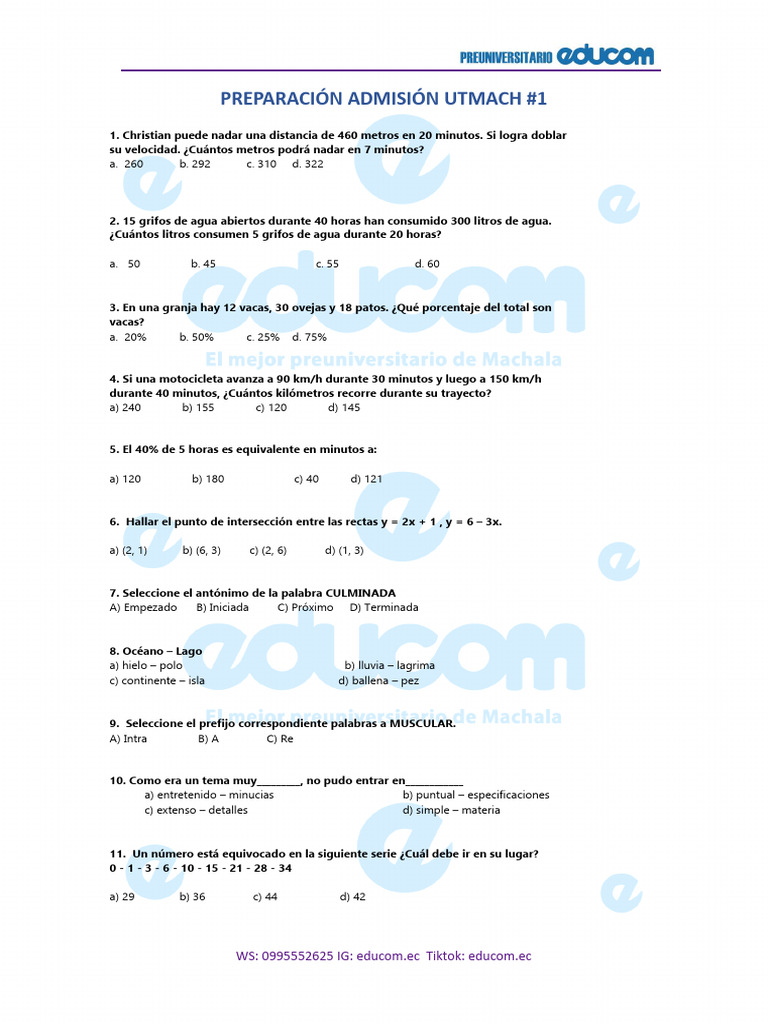 Preparación UTMACH 1 | PDF