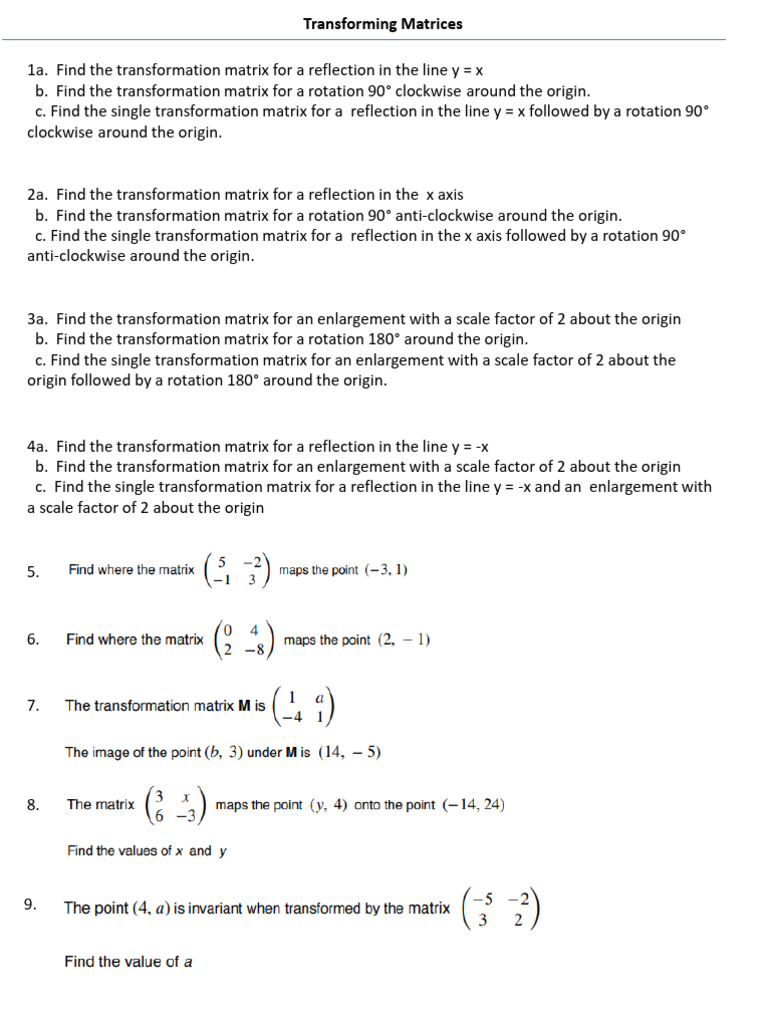 4 - Transforming Matrices | PDF