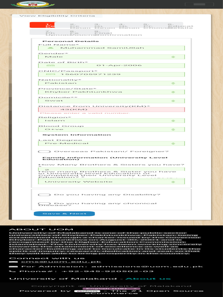 Admission Page University of Malakand | PDF | Pakistan