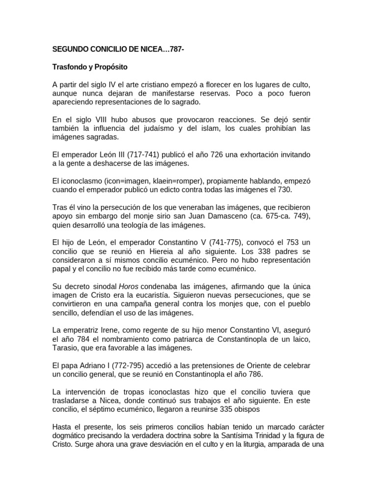 CONCILIO DE NICEA II | PDF