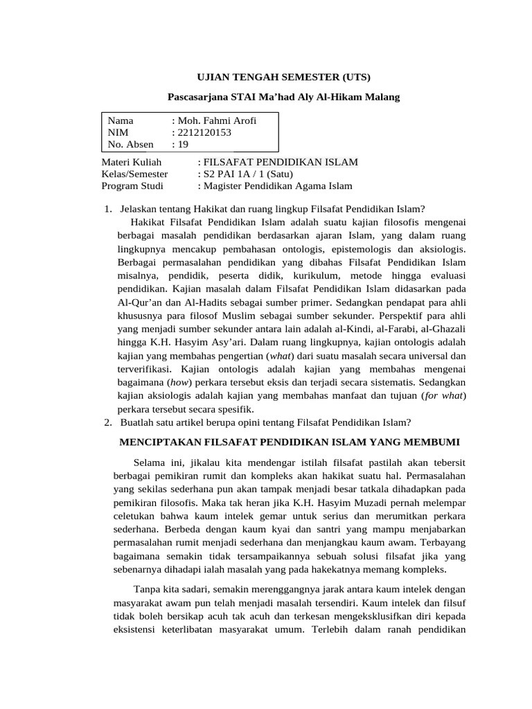 .2212120153.moh Fahmi Arofi | PDF | Abrahamic Religions | Science ...