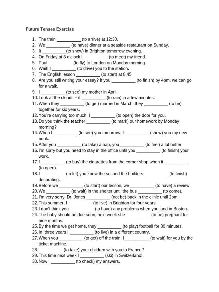 Exercises English | PDF