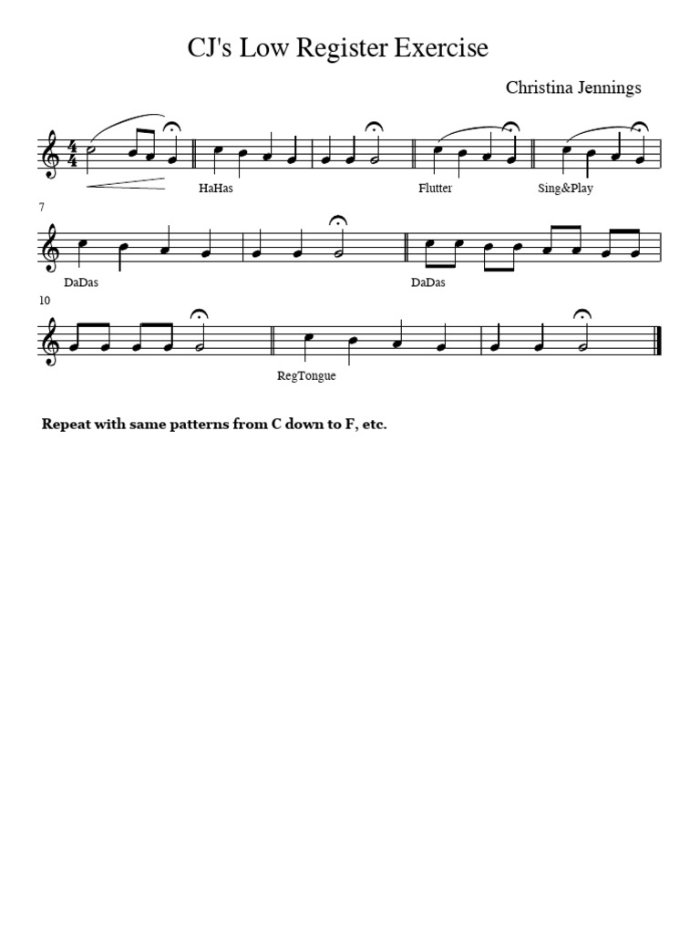 CJ's Low Register Exercise | PDF