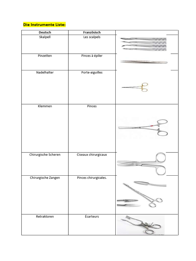 Instrumente Auf Deutsch | PDF