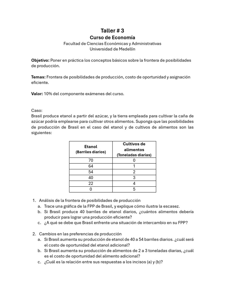 Taller - 3 - FPP - Costo - Oportunidad - y - Eficiencia | PDF