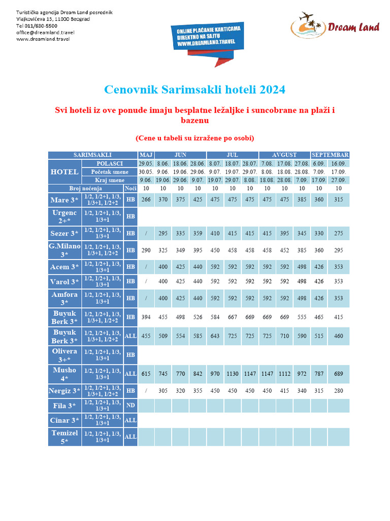 Sarimsakli Sopstveni Prevoz 2024 Cenovnik 1302mps | PDF