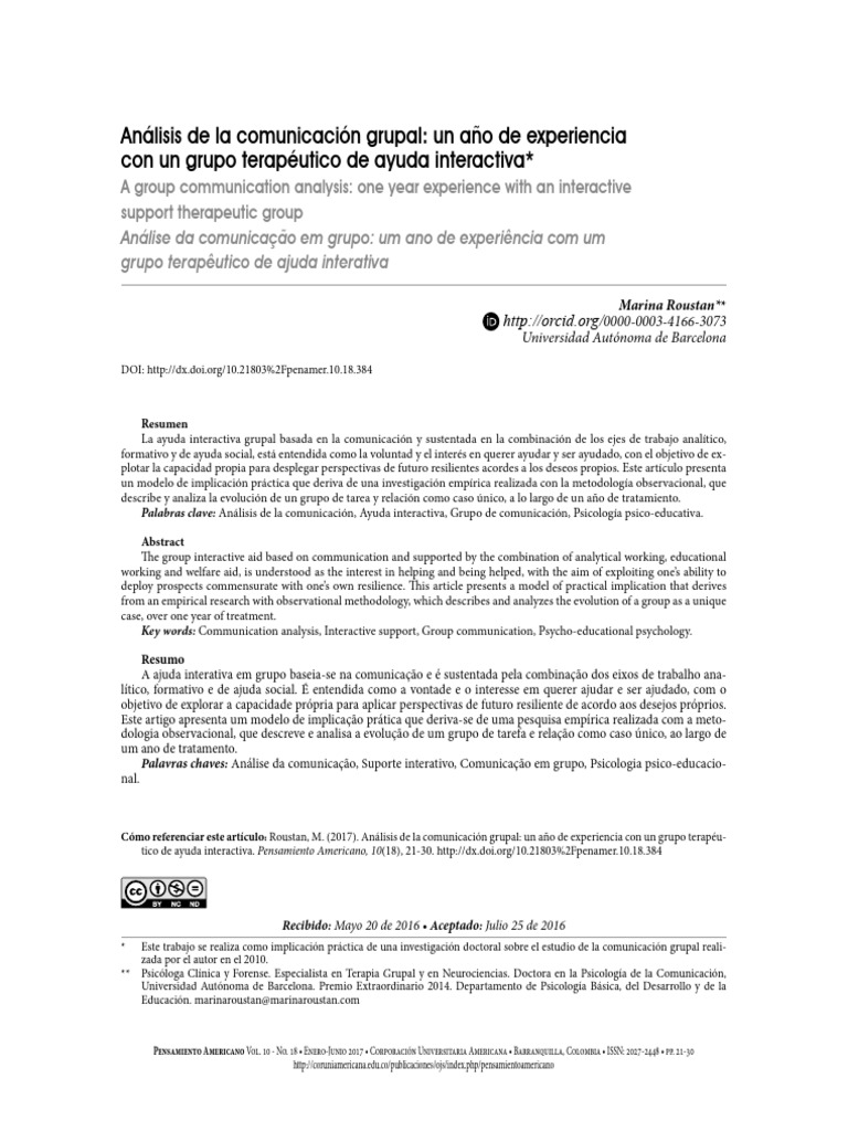 Análisis de La Comunicación Grupal | PDF