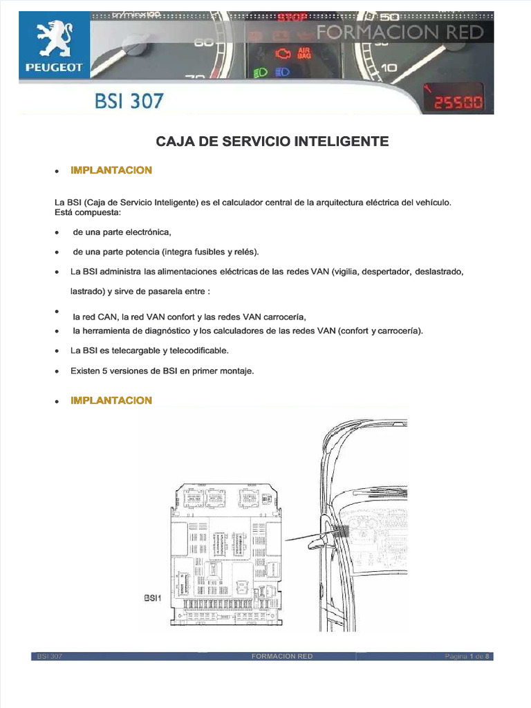 PDF Bsi Peugeot 307 Fusibles y Reles Modelo Nuevo Compress | PDF