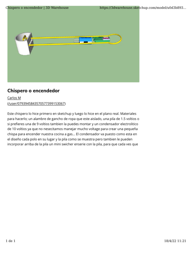 Chispero o Encendedor - 3D Warehouse | PDF
