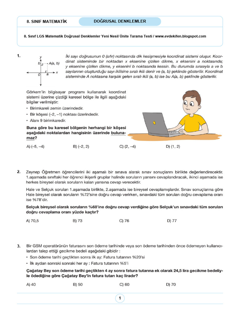 Dogrusal Denklemler-1 | PDF
