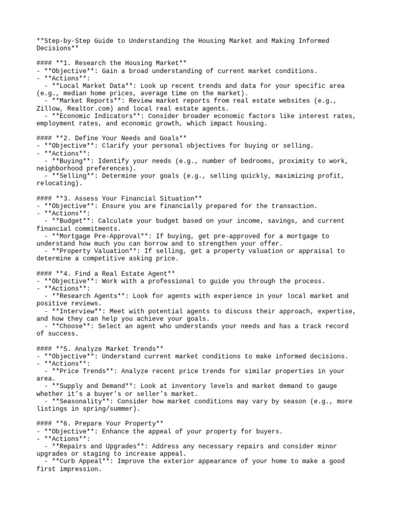 Step-by-Step Guide To Understanding The Housing Market and Making ...