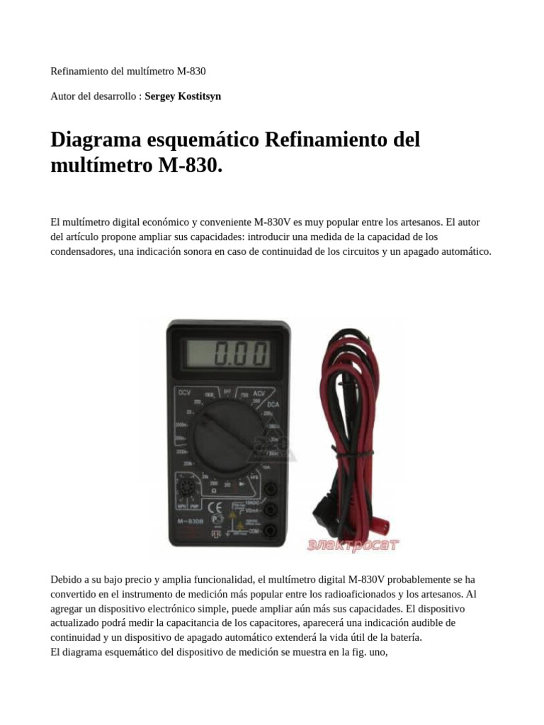 M830 Mejoras | PDF