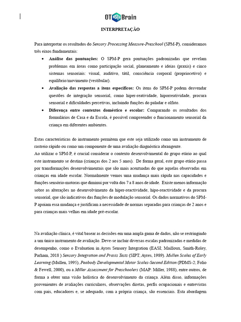 Interpretação SPM-P | PDF