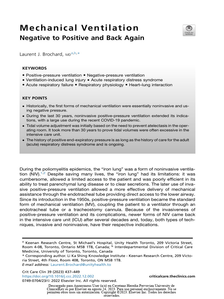 Mechanical Ventilation | PDF