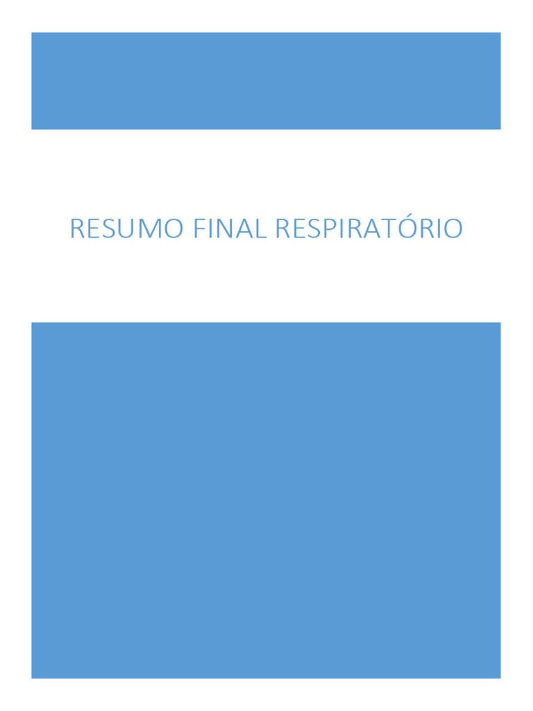 Resumo Final Respiratóri | PDF