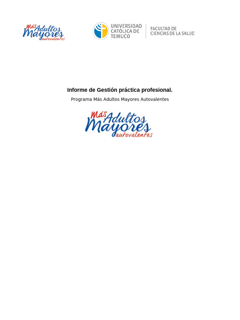 Programa Más Adultos Mayores Autovalentes | PDF