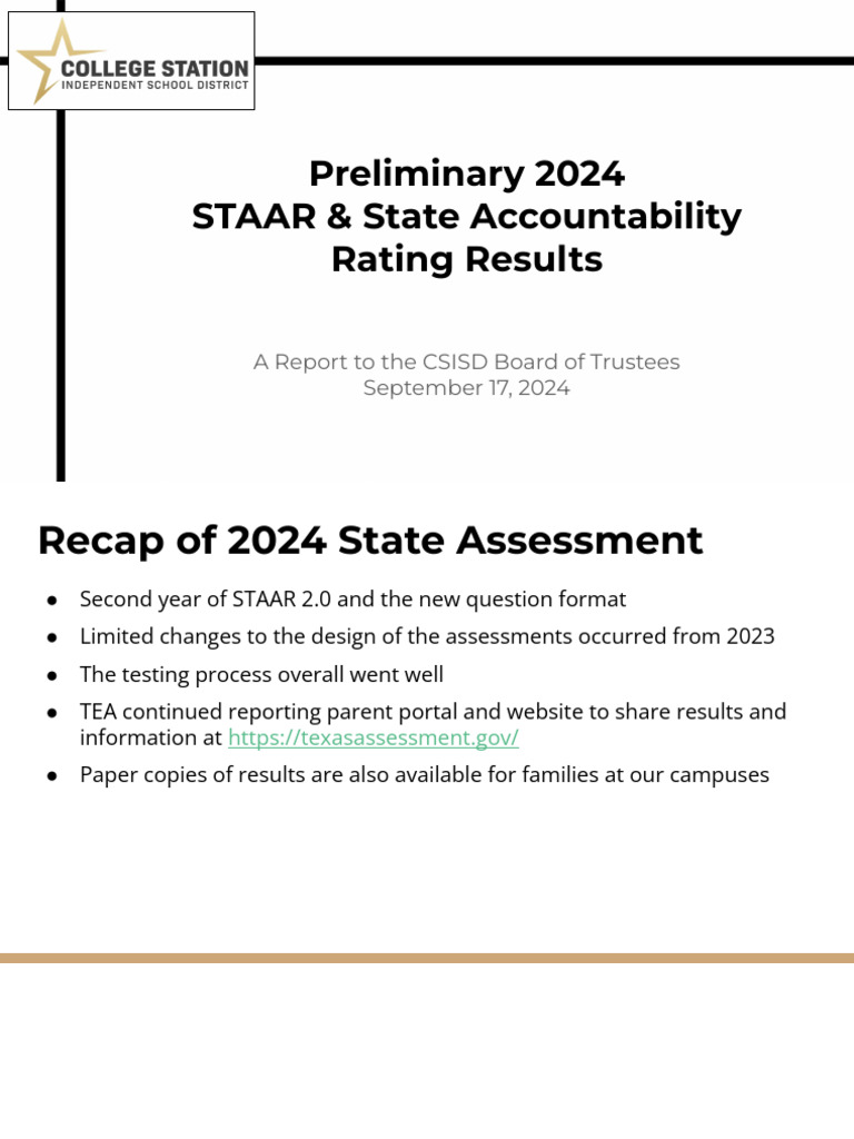 2024 STAAR Results & Accountability Report | PDF | Middle Schools ...