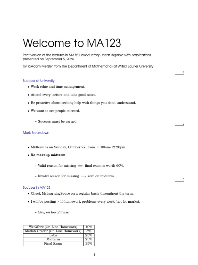 MA123 Intro Notes | PDF