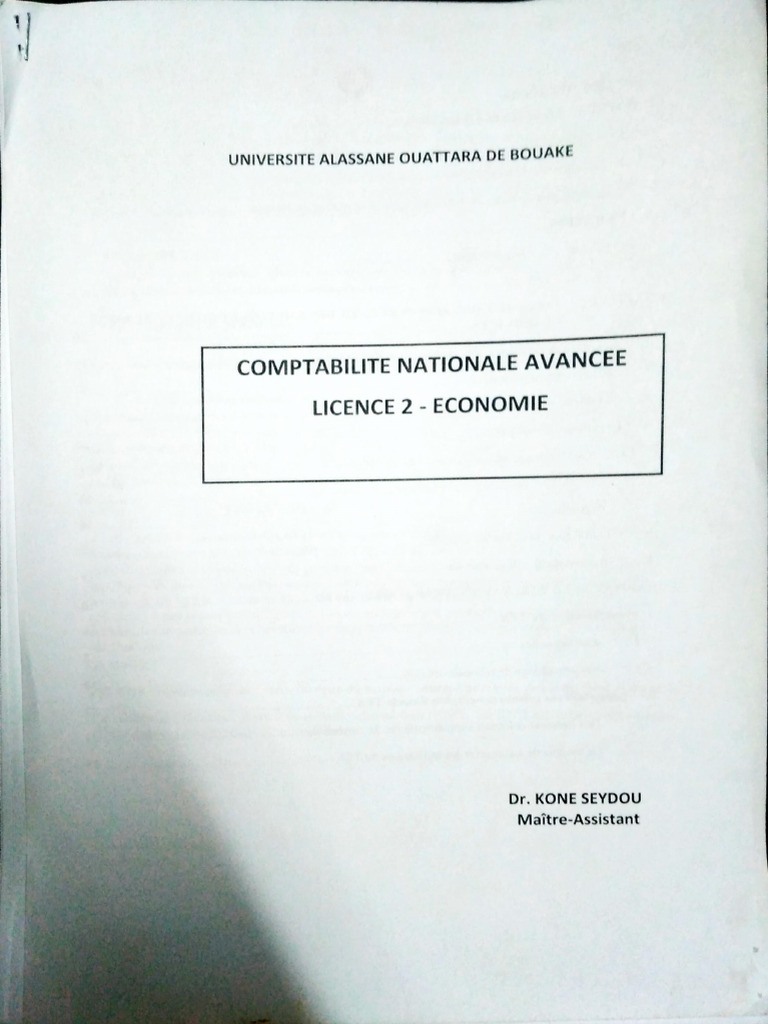 Comptabilité Nationale Avancée L2 | PDF