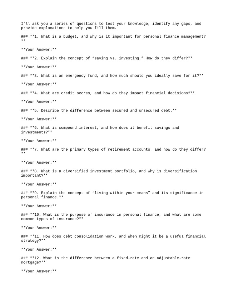 Personal Finance Basics | PDF