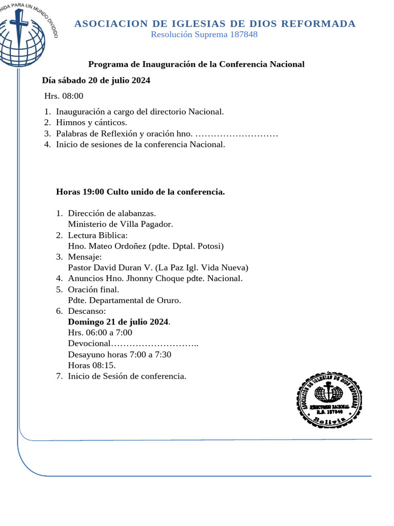 Programa de inauguración | PDF