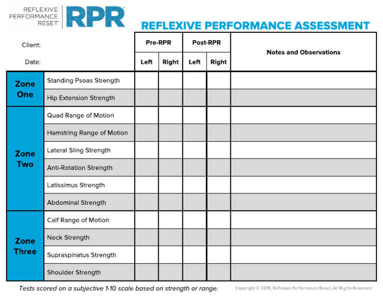 RPR AssessmentSheet | PDF