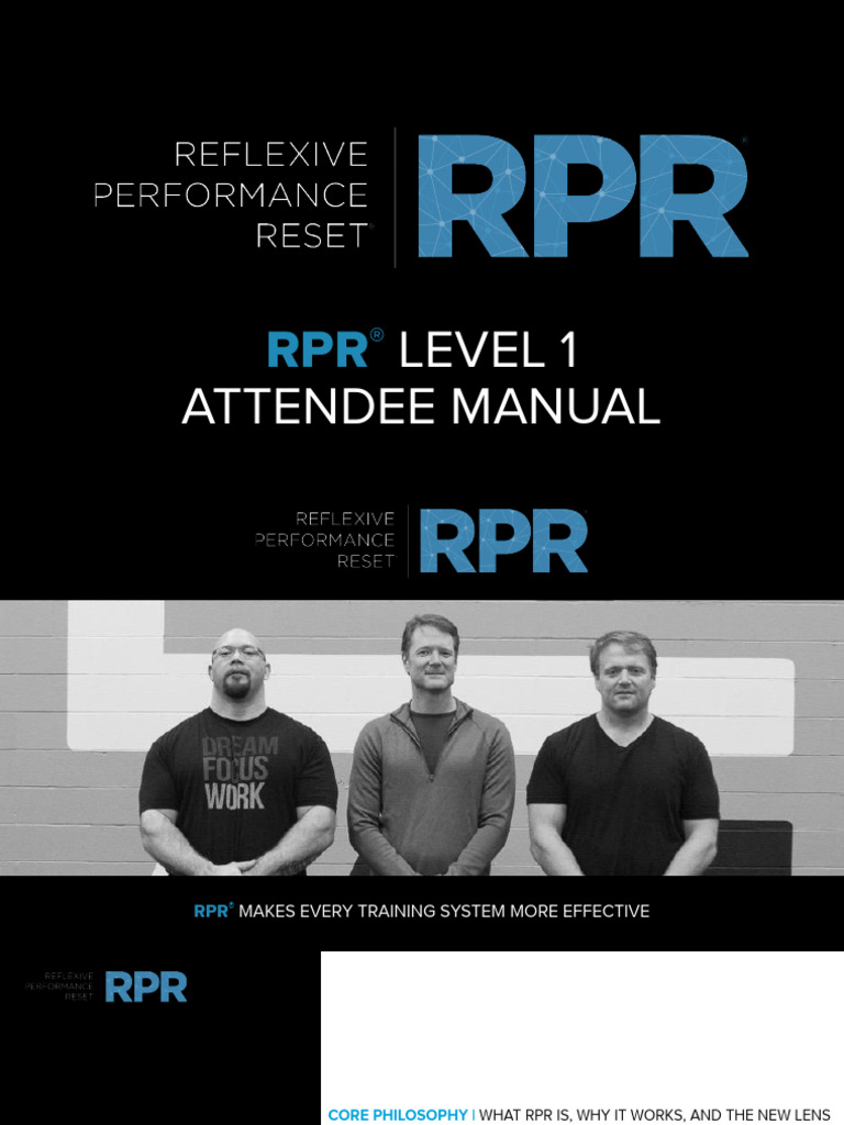 Reflexive Performance Reset (RPR) Level 1 Manual | PDF