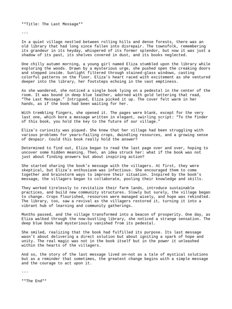 The Last Message | PDF
