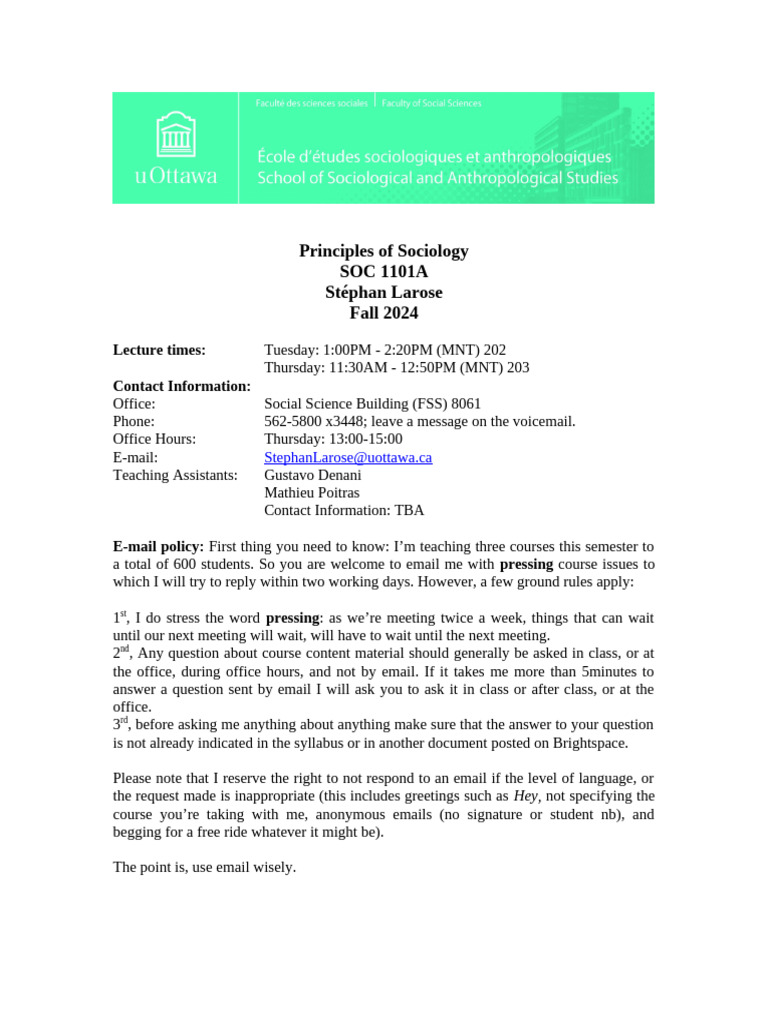 Syllabus 1101 A | PDF