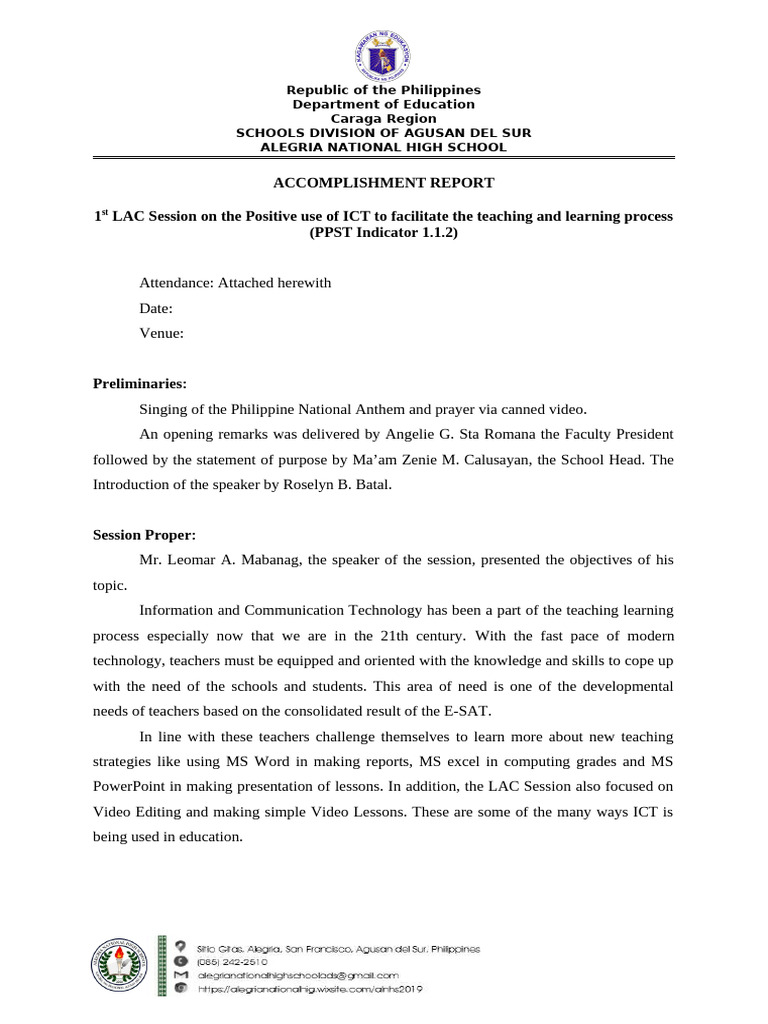 accomplishment-LAC ICT | PDF