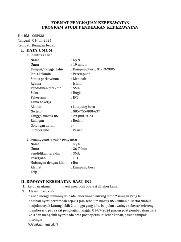 Format Askep Klpok 1 | PDF