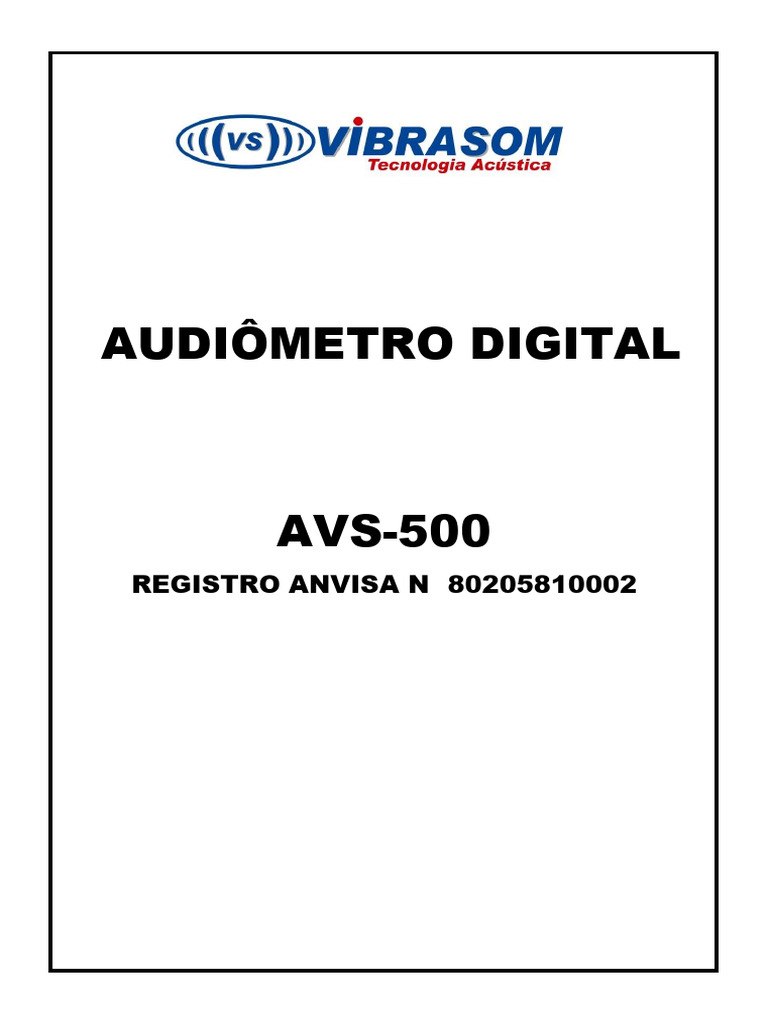 Manual AVS500 - Rev20 | PDF